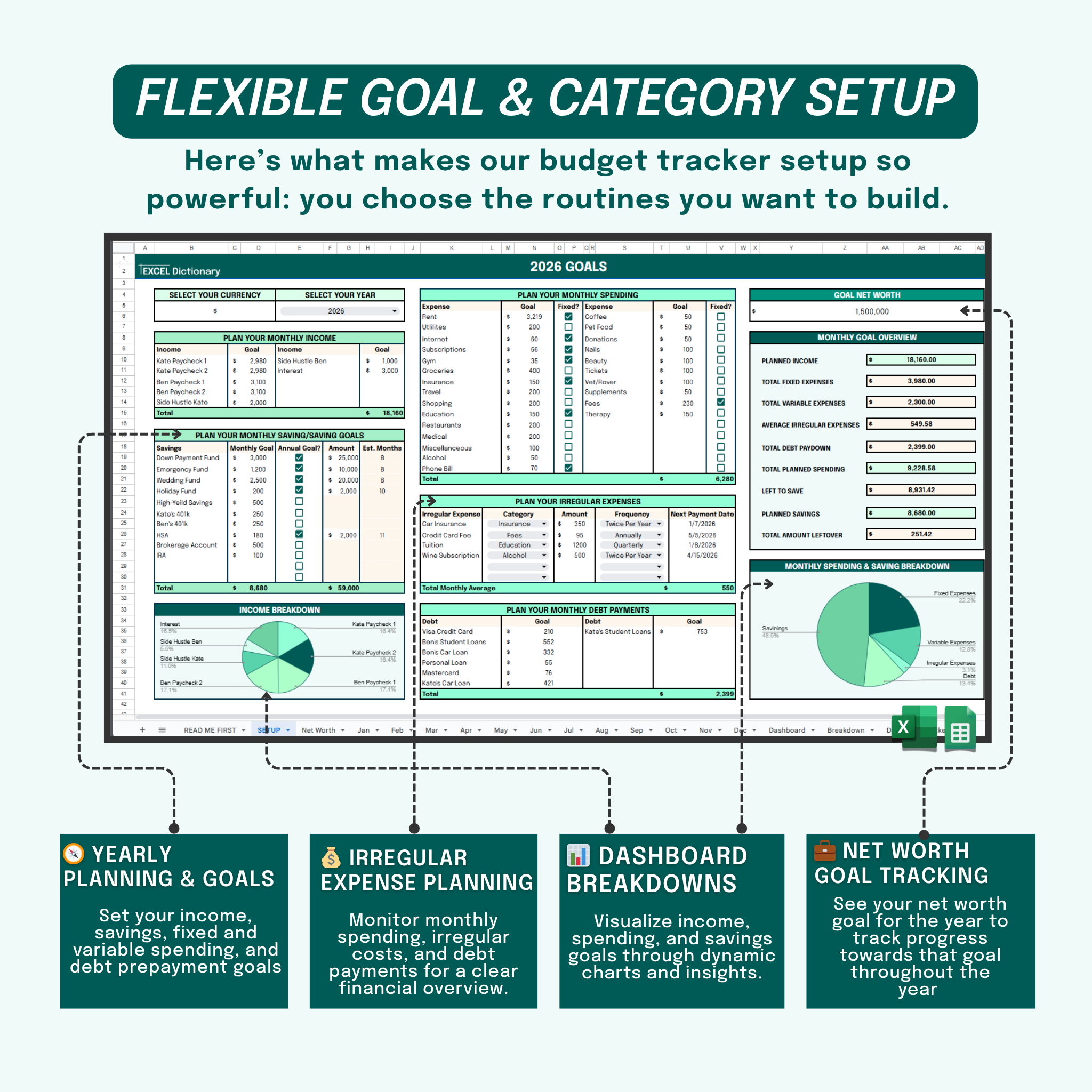 2026 Budget Tracker – Excel Dictionary