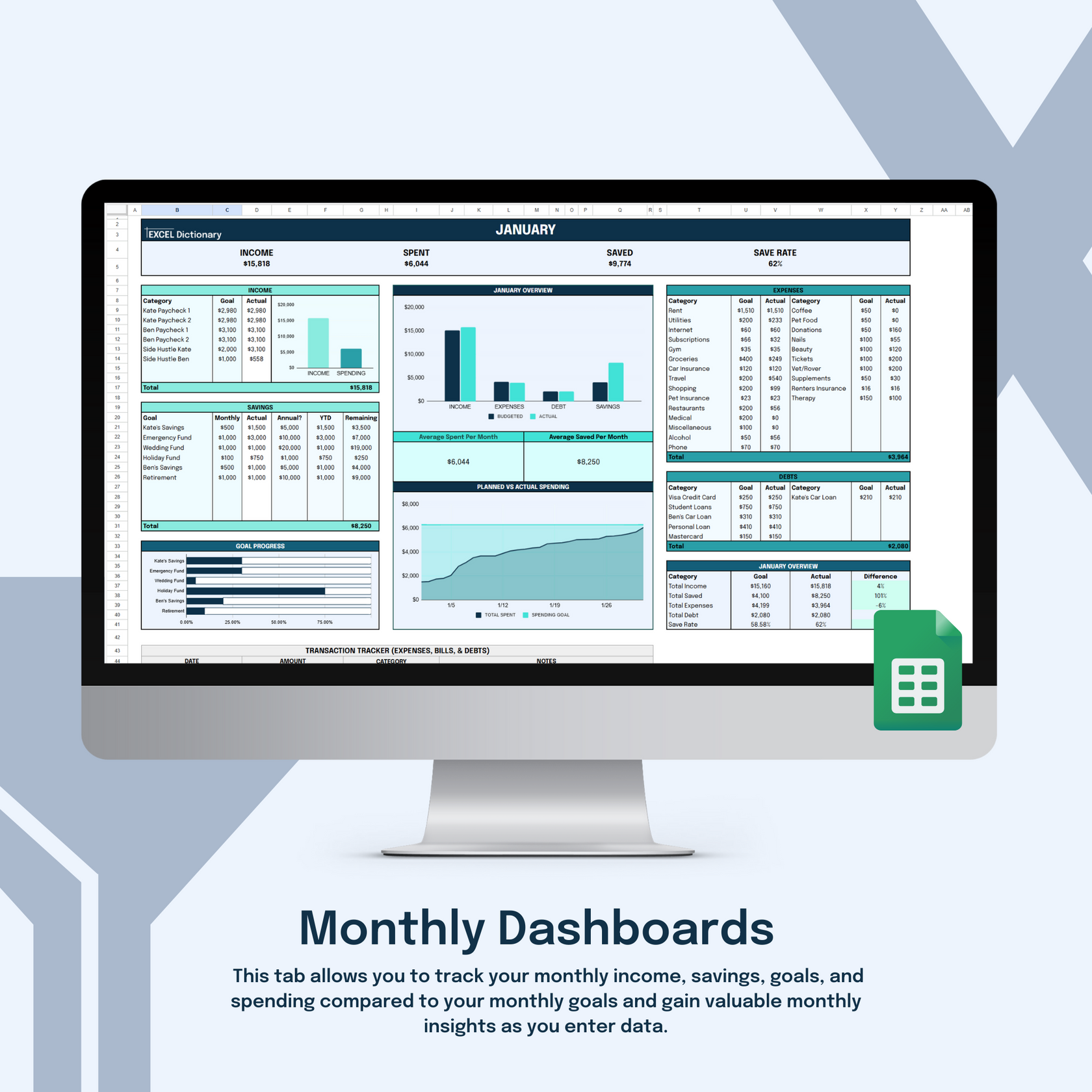 2025 Budget Tracker – Excel Dictionary