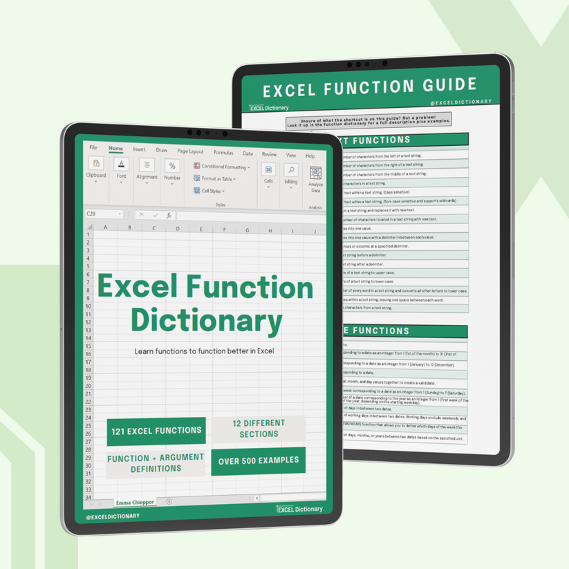 Excel Function Dictionary – Excel Dictionary