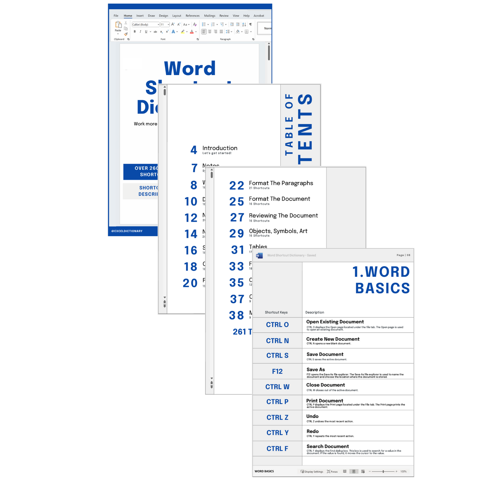 Word Shortcut Dictionary – Excel Dictionary